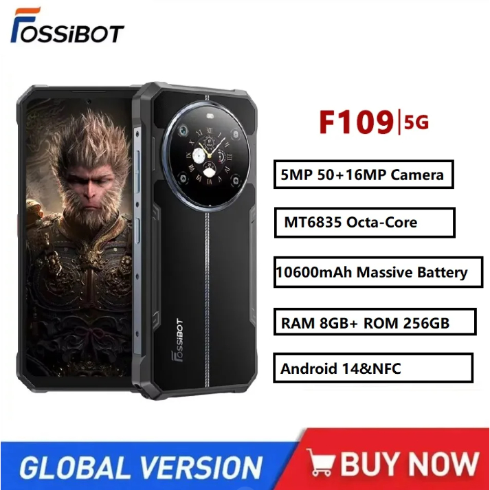 Fossibot F109 Rugged Phone 5G Mobile Phone 8+256GB 6.745" 10600mAh NFC ...