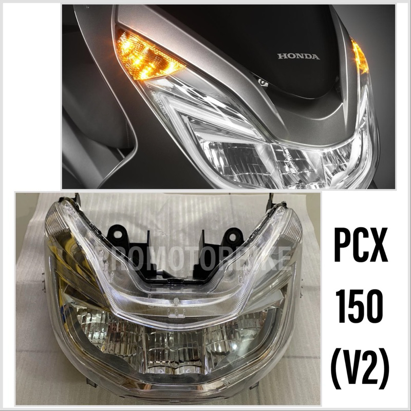 VISS HONDA PCX 150 V2 PCX150 V2 LED HEAD LAMP HEAD LIGHT UNIT LAMPU ...