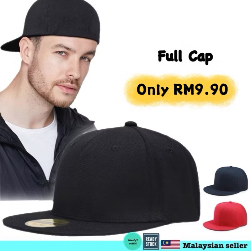 Cotton Fullcap Hip Hop Straight Brim 54cm,56cm,57cm & 58cm non-adjust ...