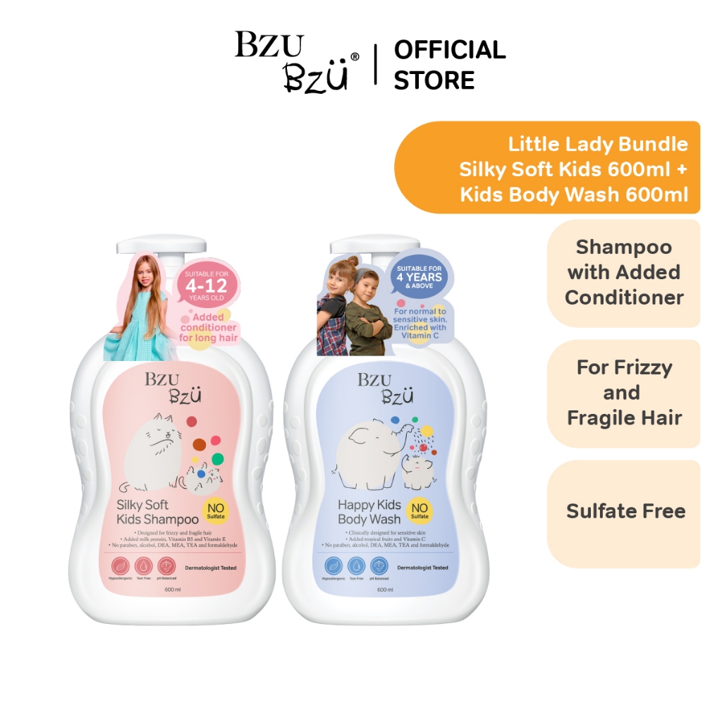 BZU BZU Little Lady Bundle - Silky Soft Kids Shampoo (600ml) + Happy ...