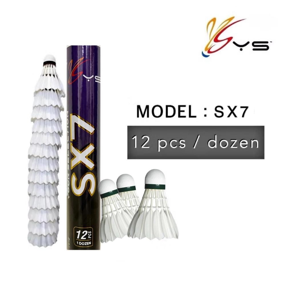 [New Model ] 天然鹅毛 ! YS shuttlecock SX7 Speed 76/77 12 pcs/tube 羽神羽毛球 12 ...