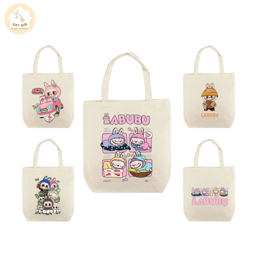 Labubu Series Tote Bag Canvas Bag Shopping Bag Student Shoulder Bag ...