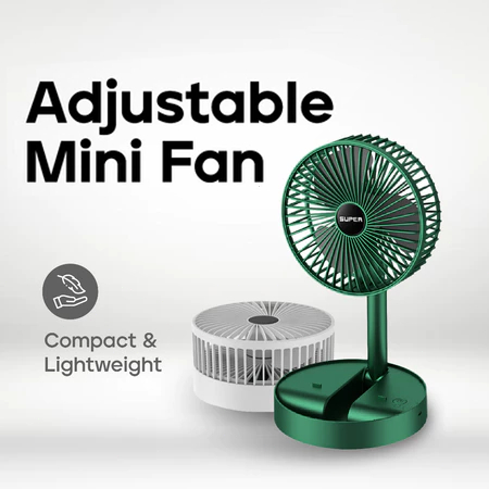 USB Rechargeable Foldable Fan Household Retractable Shaking Head Low ...