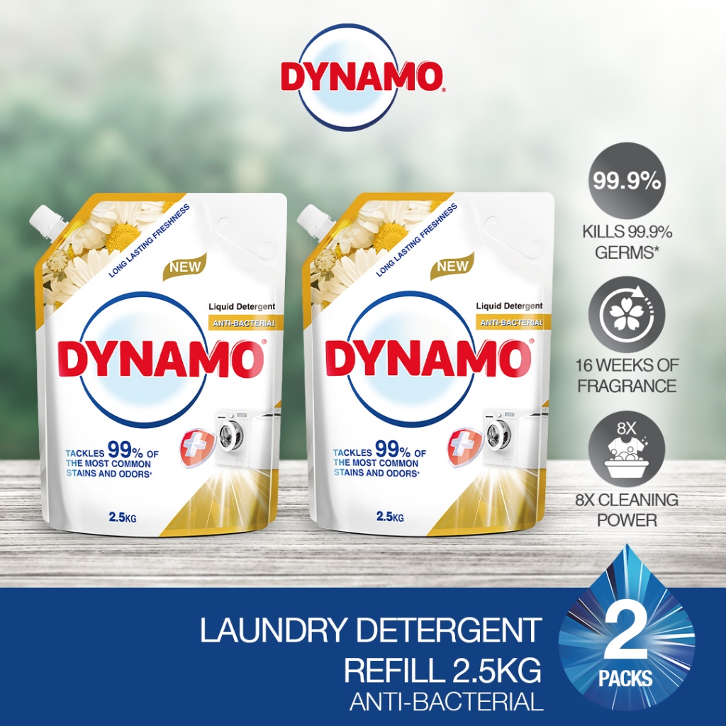 [TWIN PACK] DYNAMO Laundry Detergent Anti-bacterial 2.5kg Refill ...