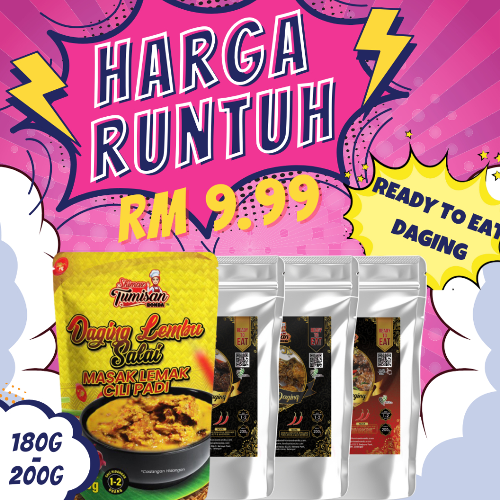 RTE Ready To Eat dan Sambal SHIMAZ TUMISAN BONDA. Dendeng, daging salai ...