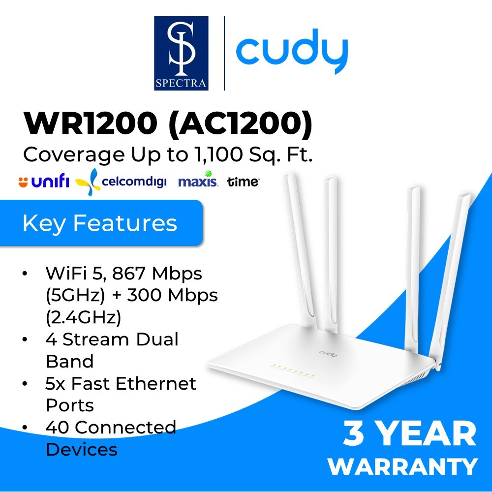 Cudy WR1300 / WR1200 | AC1200 Gigabit Dual Band MU-MIMO WiFi Mesh ...