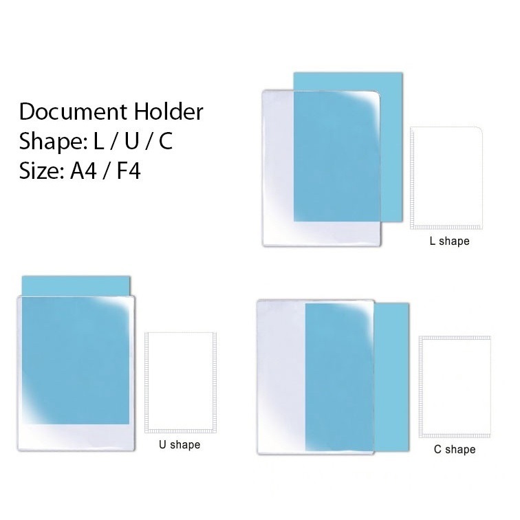 EMI-FILE ( A4 | F4) | (24PCS) (L-SHAPE | C-SHAPE | U-SHAPE) TRANSPARENT CLEAR HOLDER | FAIL ...