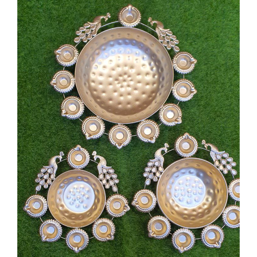 Peacock Uruli Bowl Diya, Peacock Vilakku, Candle Holder, Festive ...