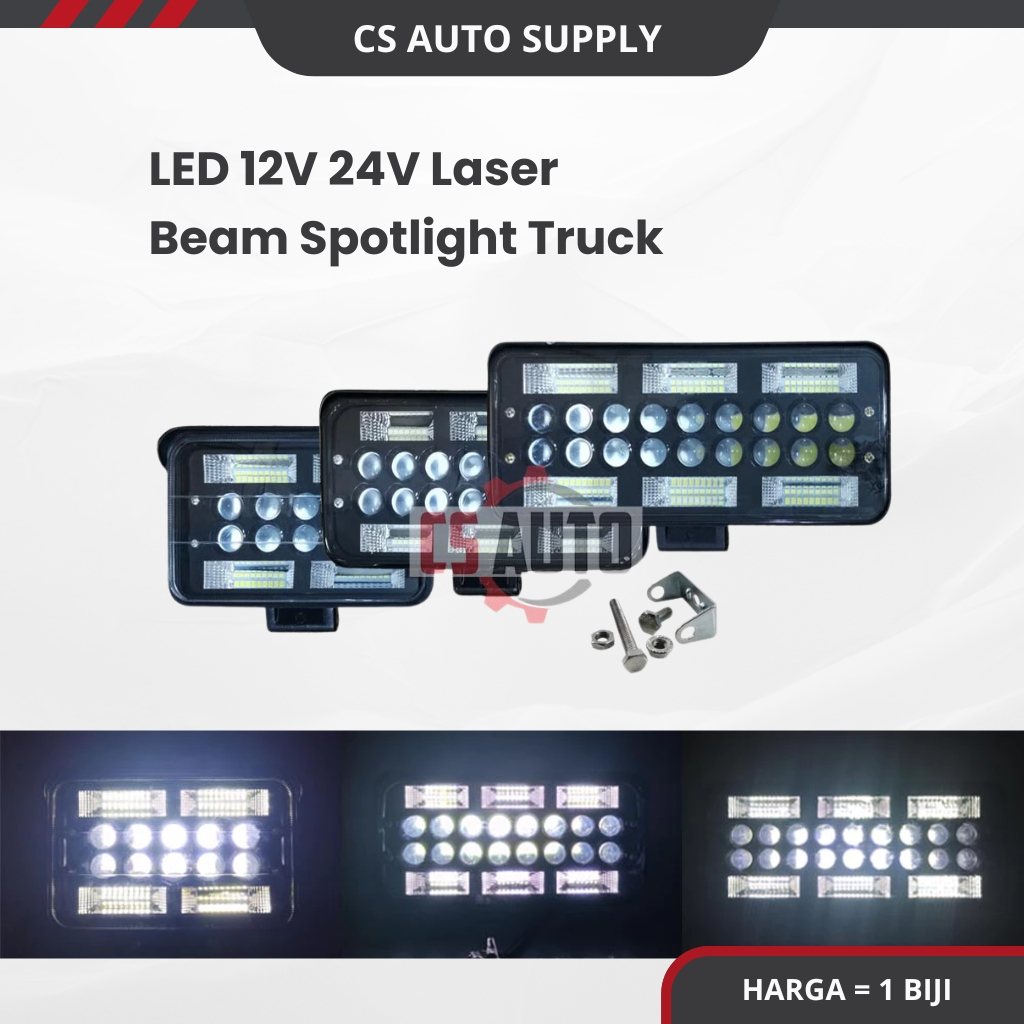 CS 1pc Laser Beam LED 12V 24V Lamp Lorry Spotlight Lampu Spotlight Lori ...