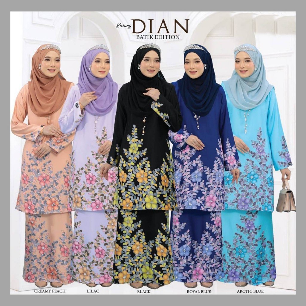 Kurung Batik Dian Floral Printed Kurung Moden High Quality Royal Silk ...