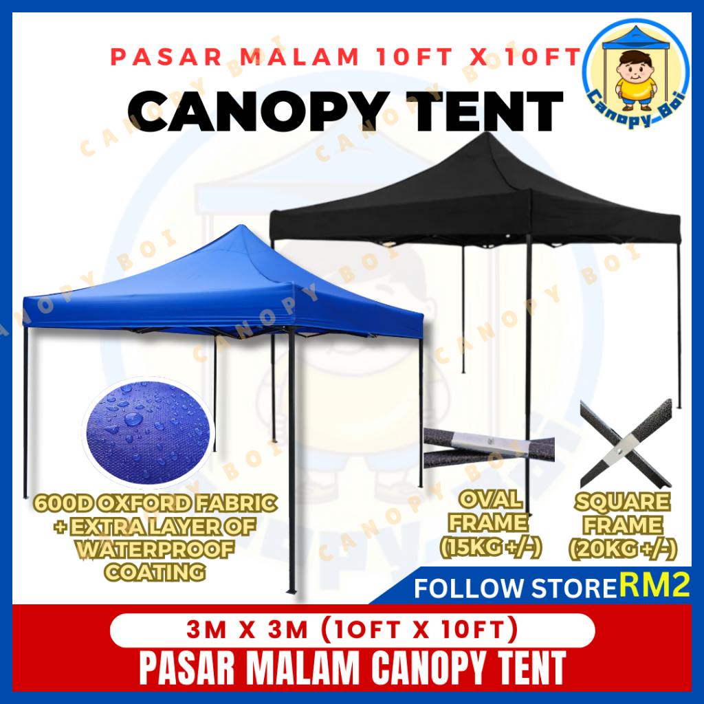 Canopy Boi 10x10ft 3x3m Outdoor Canopy Tent for Pasar Malam Kanopi ...