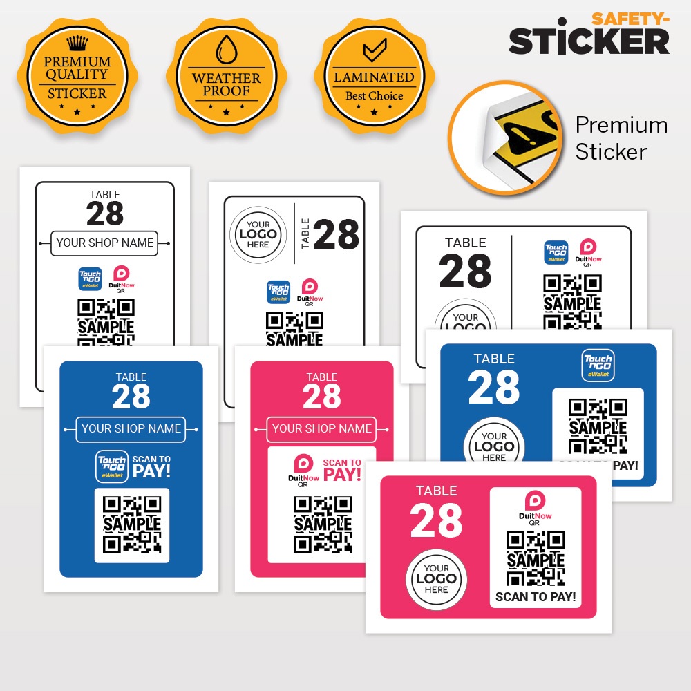 QR Code Payment with Table Number Sticker | Shopee Malaysia