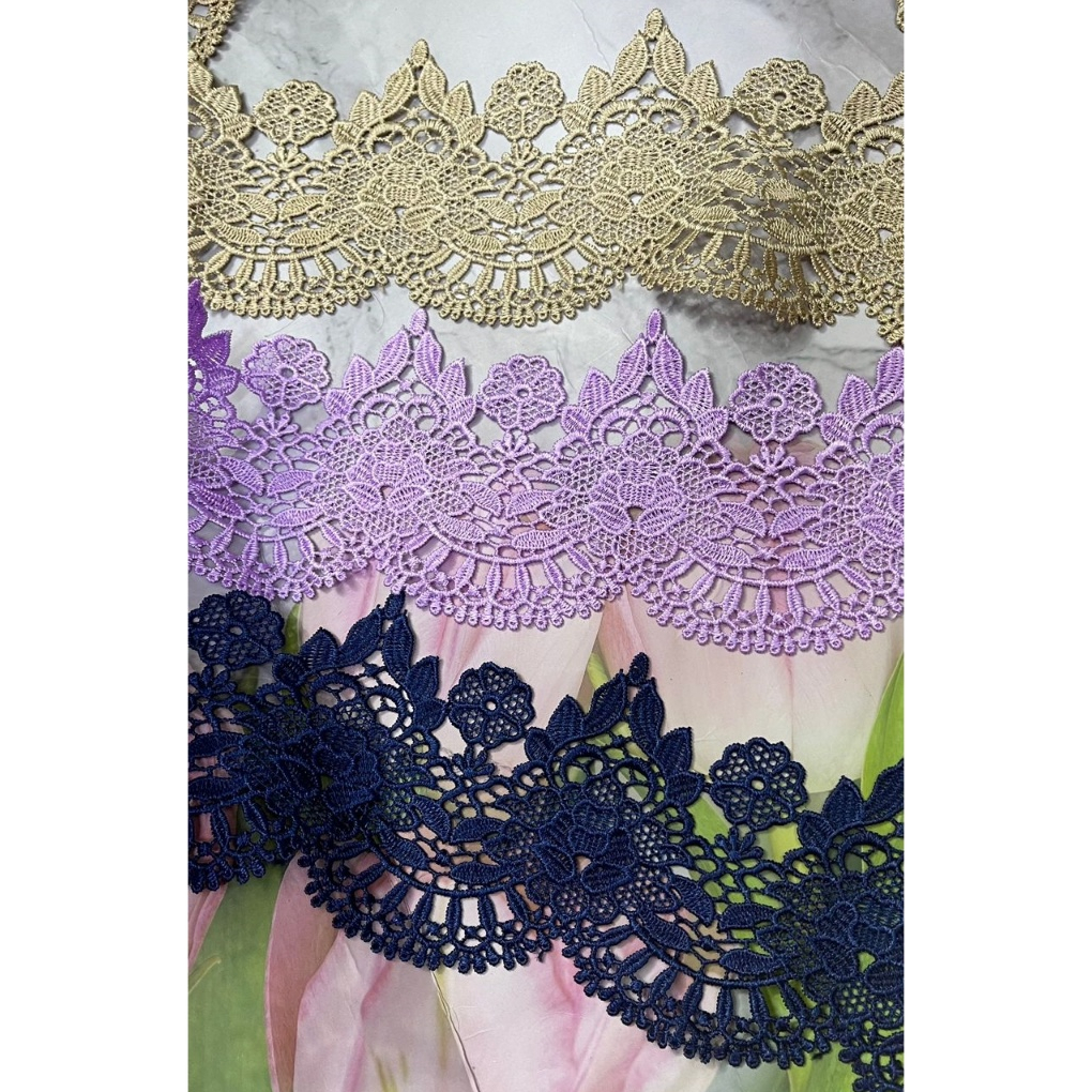 Chemical Flower Lace Sulam, Border Lace Meter, Embroidery Trimming Lace ...