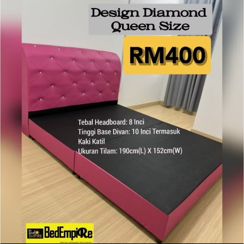 Katil Divan Queen “DESIGN DIAMOND” (Tanpa tilam ) - Direct kilang ...