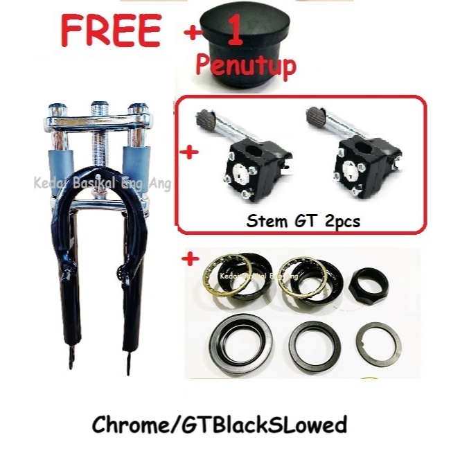 COMBO 20" Double Fork superlowered , headset , stem GT untuk basikal ...