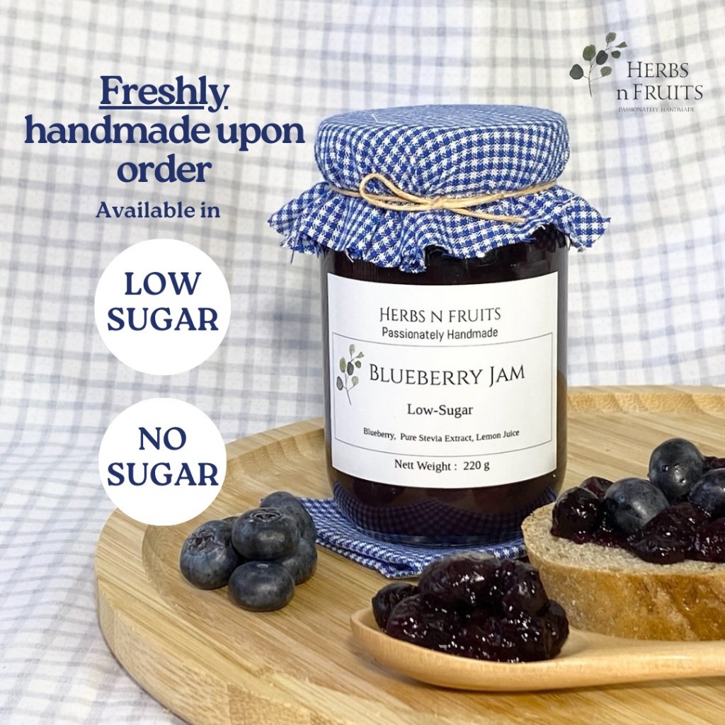 HerbsnFruits BLUEBERRY Jam Spread 100% Natural. Low-Sugar / No-Sugar ...