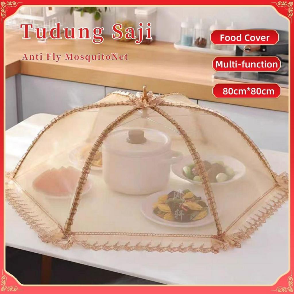 Kitchen Foldable Food Cover Tudung saji Net Lace Cover Food Tent Dish ...