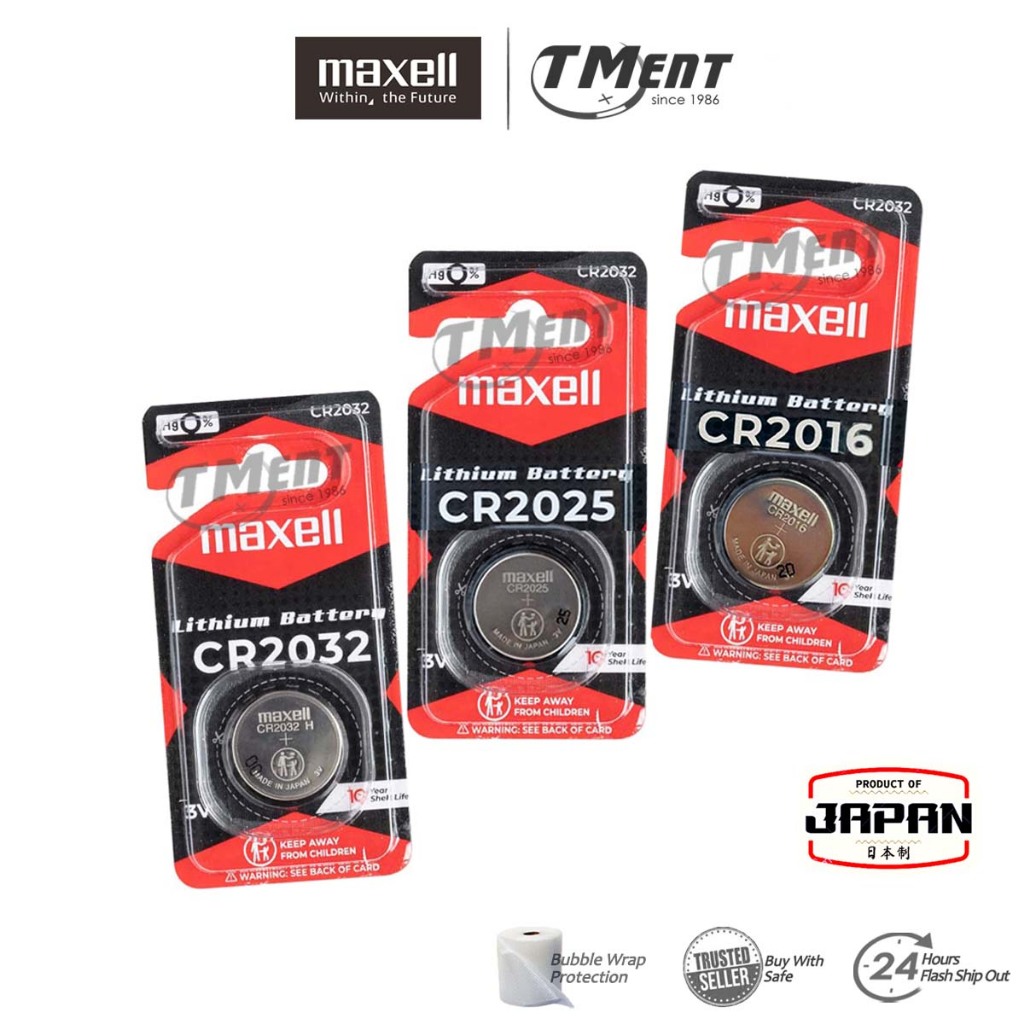 PREMIUM MAXELL CR2032 CR2025 CR2016 Single Pack Genuine Japan Lithium ...