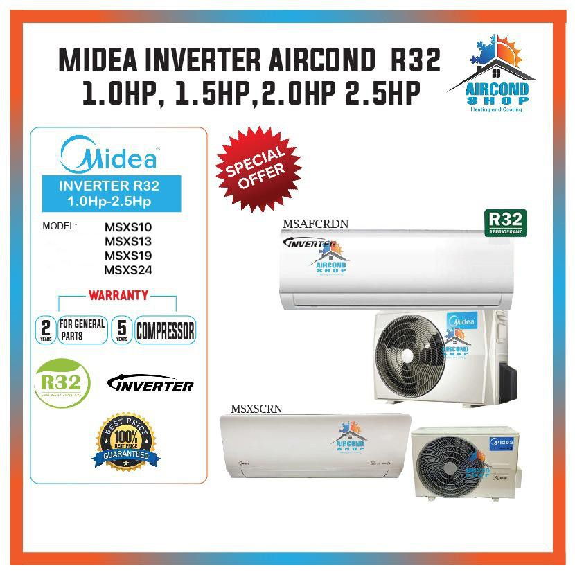 Midea Inverter Xtreme-Save Air Cond R32 1hp 1.5hp 2hp 2.5hp - 4Star | Shopee Malaysia