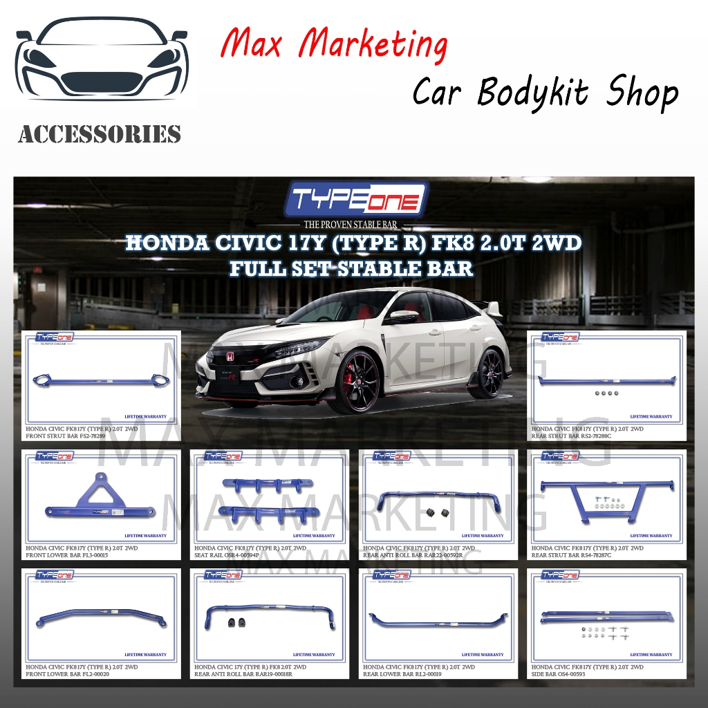 TYPE ONE 100% ORIGINAL HONDA CIVIC FK8 TYPE R 2017 17Y 2.0T 2WD FULL ...