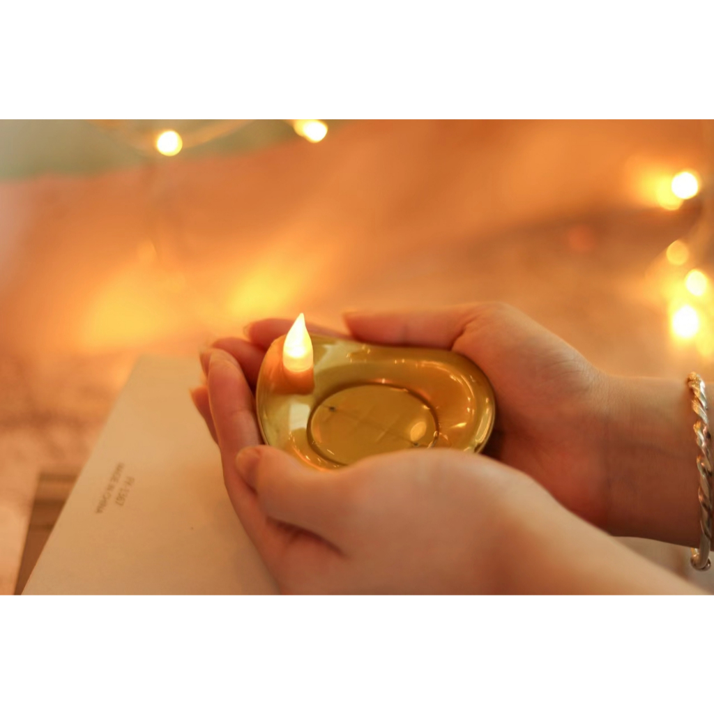 [Kualiti Tinggi] 7 unit Lampu LED Diya Sensori Air / Water Sensor Gold ...