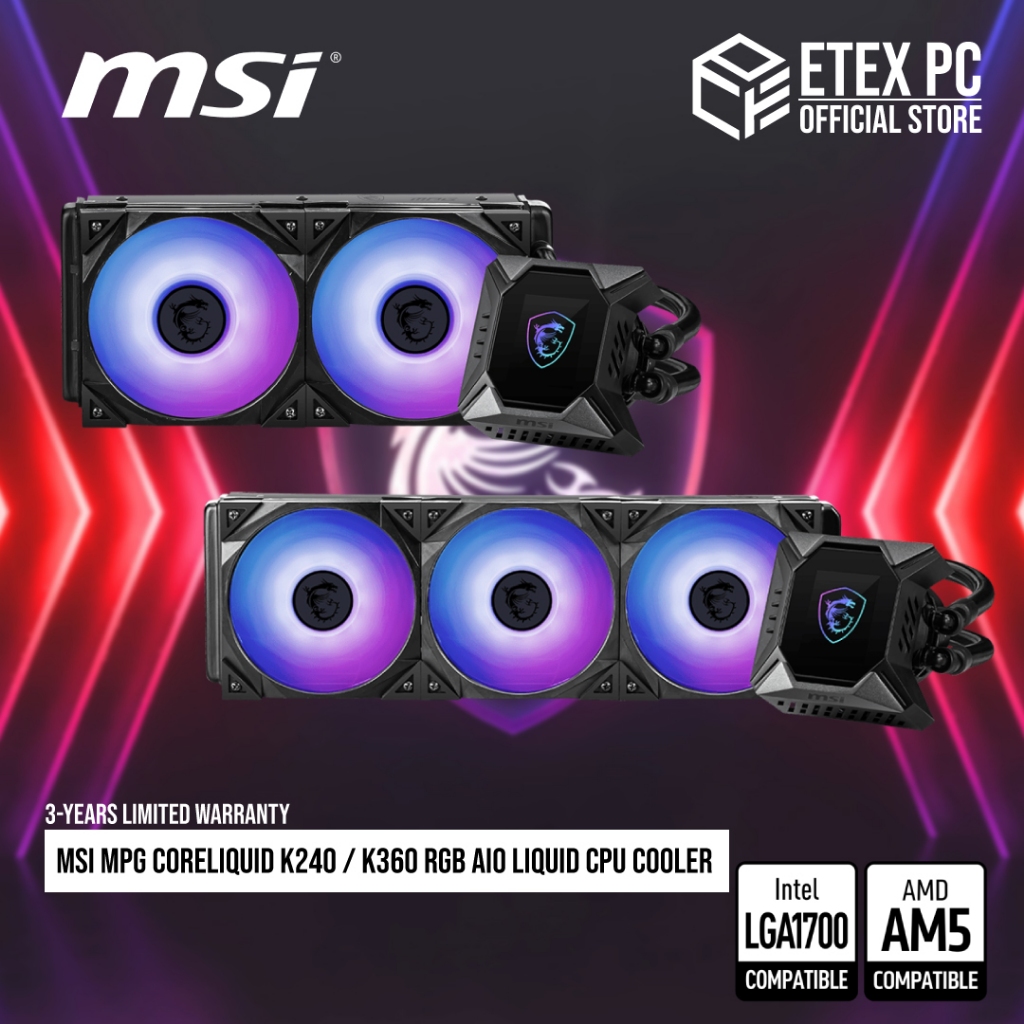 MSI MPG CORELIQUID K240 / K360 RGB AIO Liquid CPU Cooler | Shopee Malaysia