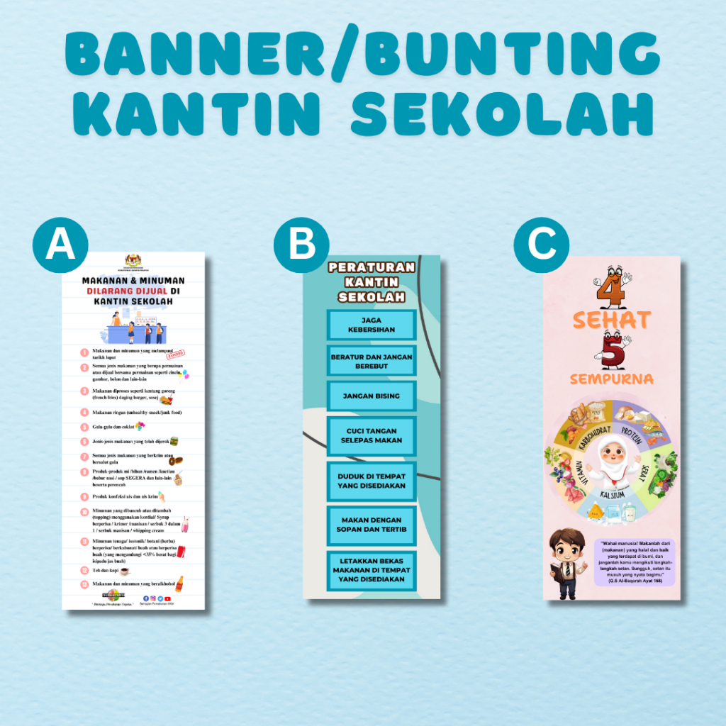 BANNER / BUNTING KANTIN SEKOLAH | Shopee Malaysia