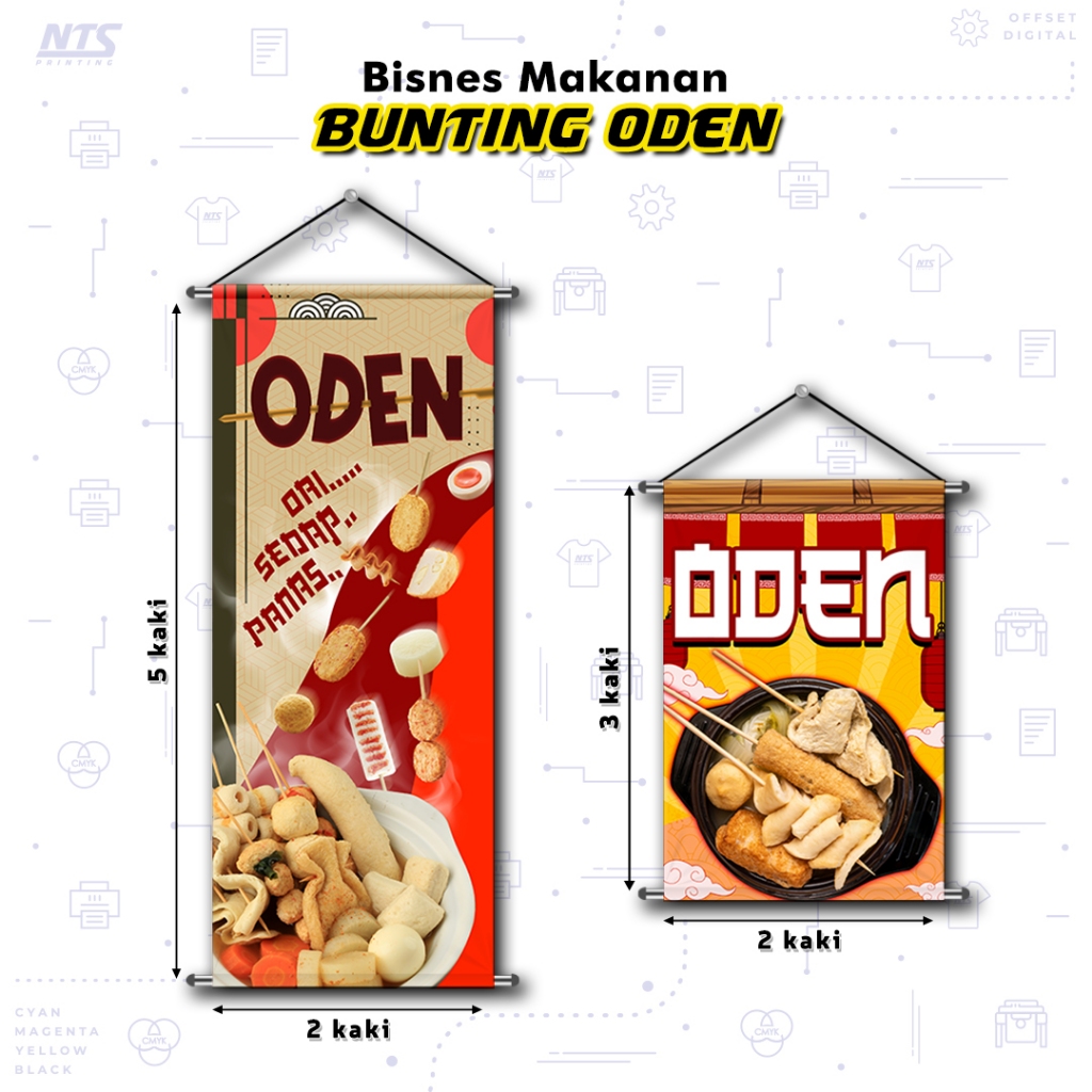 🍢READY DESIGN🍢 Bunting Oden - Tebal / Kalis Air / Tahan Lasak - Peniaga ...