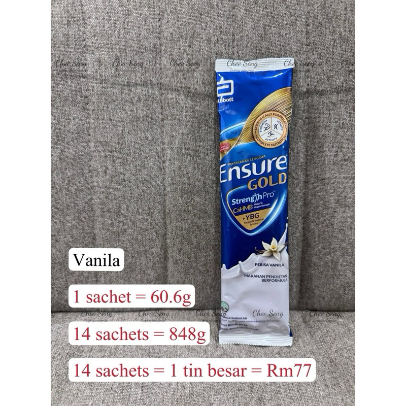 Ensure gold vanila Sachet 60.6g (Exp:08/2025) | Shopee Malaysia
