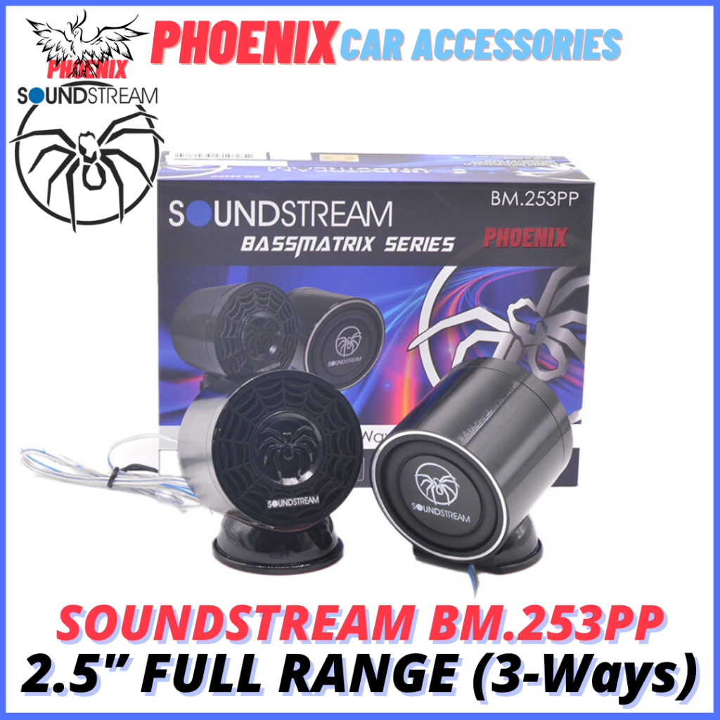 2.5'' 📢 SOUNDSTREAM 3 - WAYS BASSMATRIX BM.253PP FULL RANGE SPEAKER ...