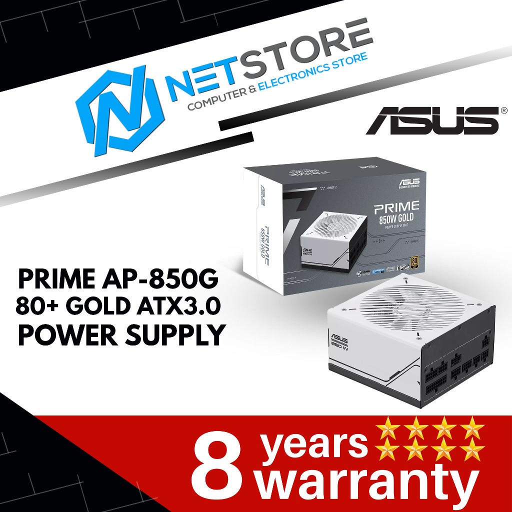 ASUS PRIME AP-850G 850W 80+ GOLD POWER SUPPLY - 90YE00U0-B0NA00 | Shopee Malaysia