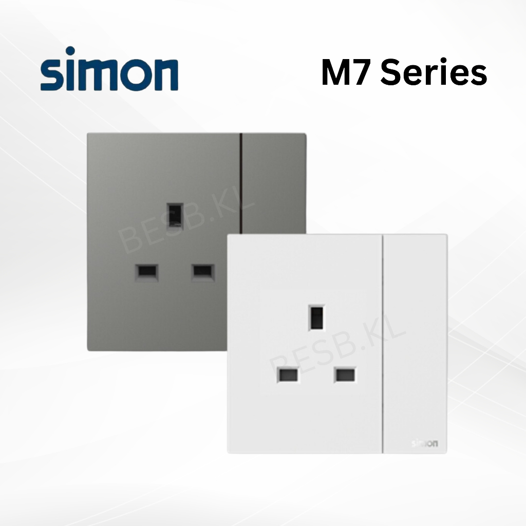Simon M7 661382 13A 1 Gang Flat Pin Switched Socket Outlet Home Socket ...