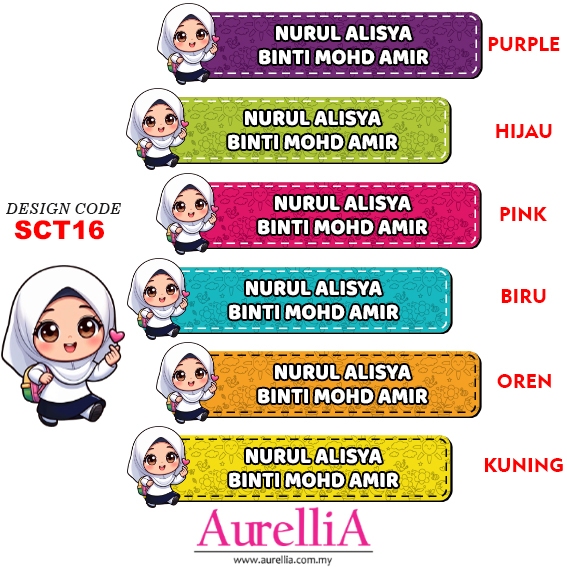 45 pcs WATERPROOF CUSTOM Sticker Nama Cartoon Theme | Shopee Malaysia