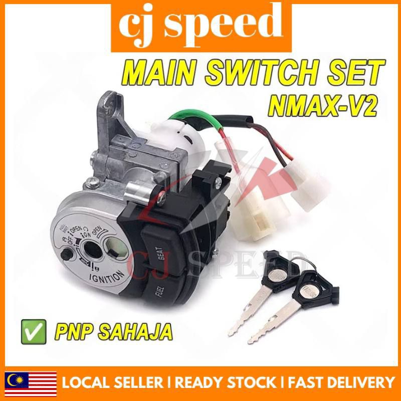 YAMAHA NMAX N-MAX V2 Main Switch Set Ignition Suis Assy Key Kunci Set ...