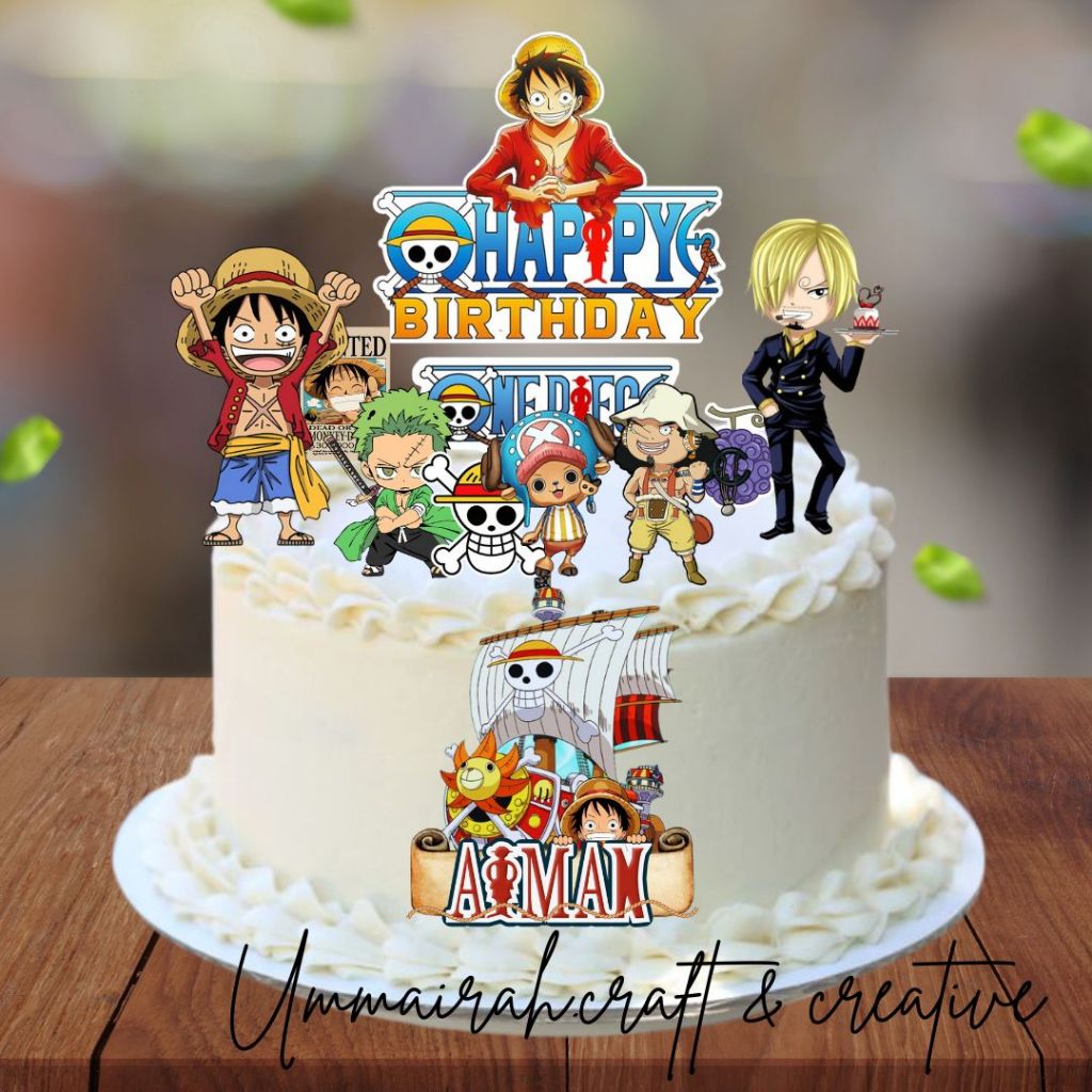 One Piece Cake Topper Decoration Birthday Party( Can Add Name ...