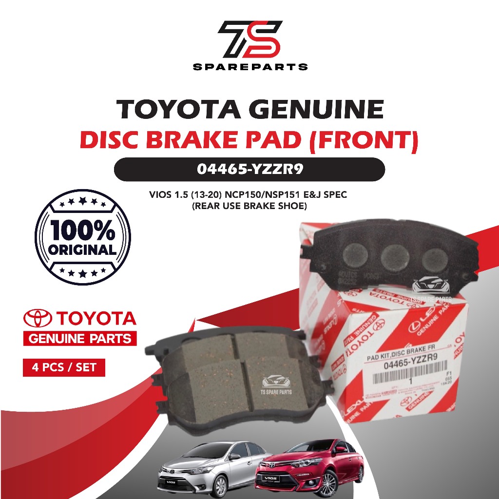 Toyota Front Disc Brake Pad 04465-YZZR9 Vios NCP150,NSP151=(EJ)(RR USED ...