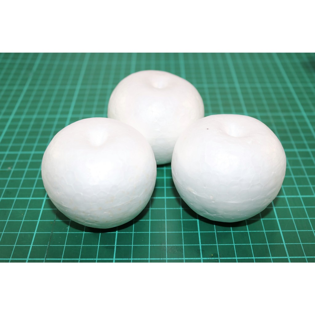 Apple Epal shape polystrene foam styrofoam modelling ball Bola putih ...