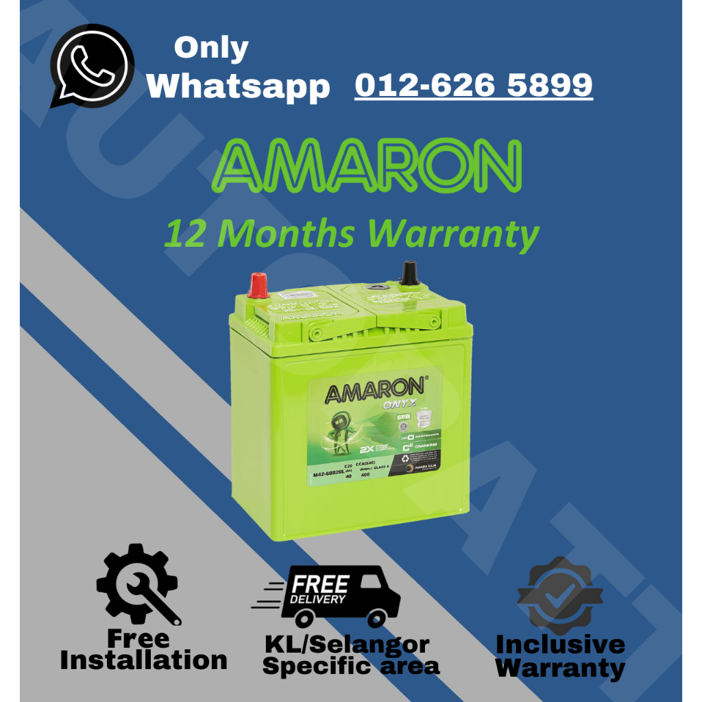[ NO SHIPPING SERVICE ] M42 EFB | 60B20L/R ] Amaron Onxy Car Battery | Ativa / Myvi / Axia ...