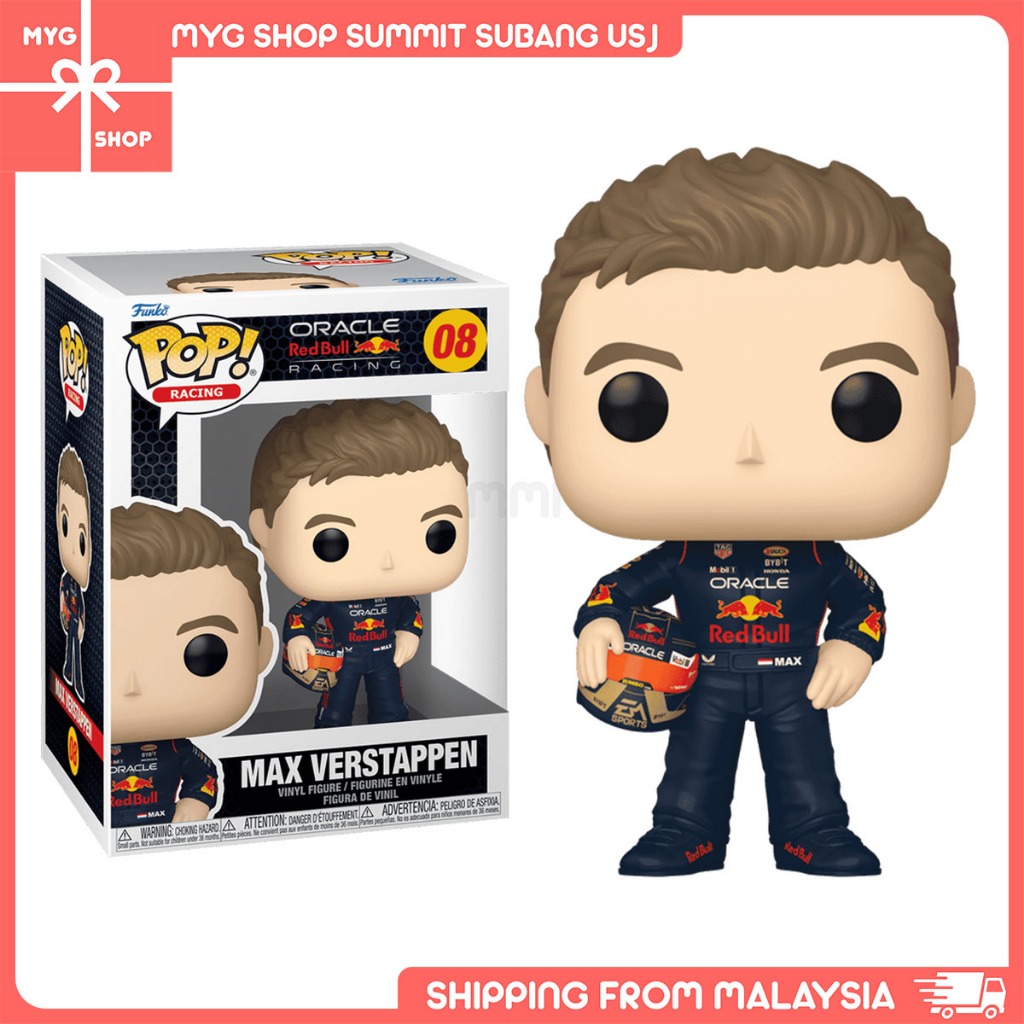 Funko Pop Max Verstappen with Helmet 08 Formula 1 Red Bull Racing Team ...
