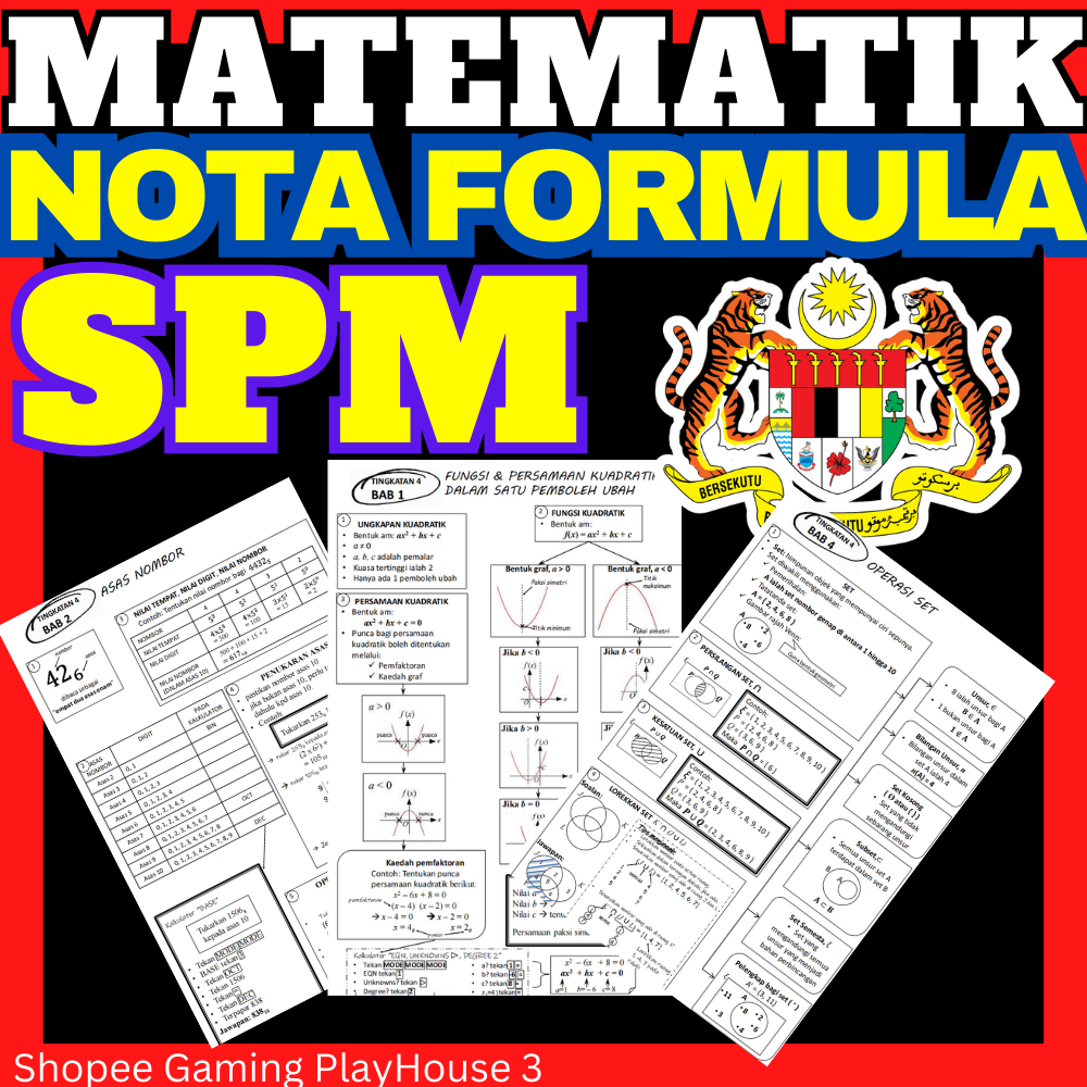 SPM 2025 Matematik Formula Tingkatan 1-5 KSSM 中一至五 数学公式与笔记大全 | Shopee ...