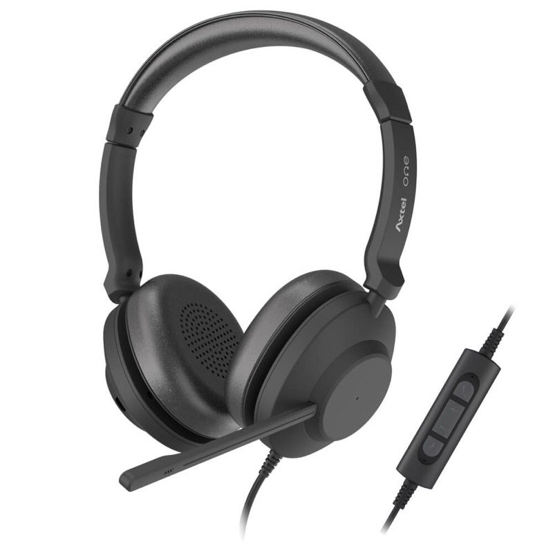Axtel One UC Stereo USB-A / USB-C Call Center Headset with Noise ...