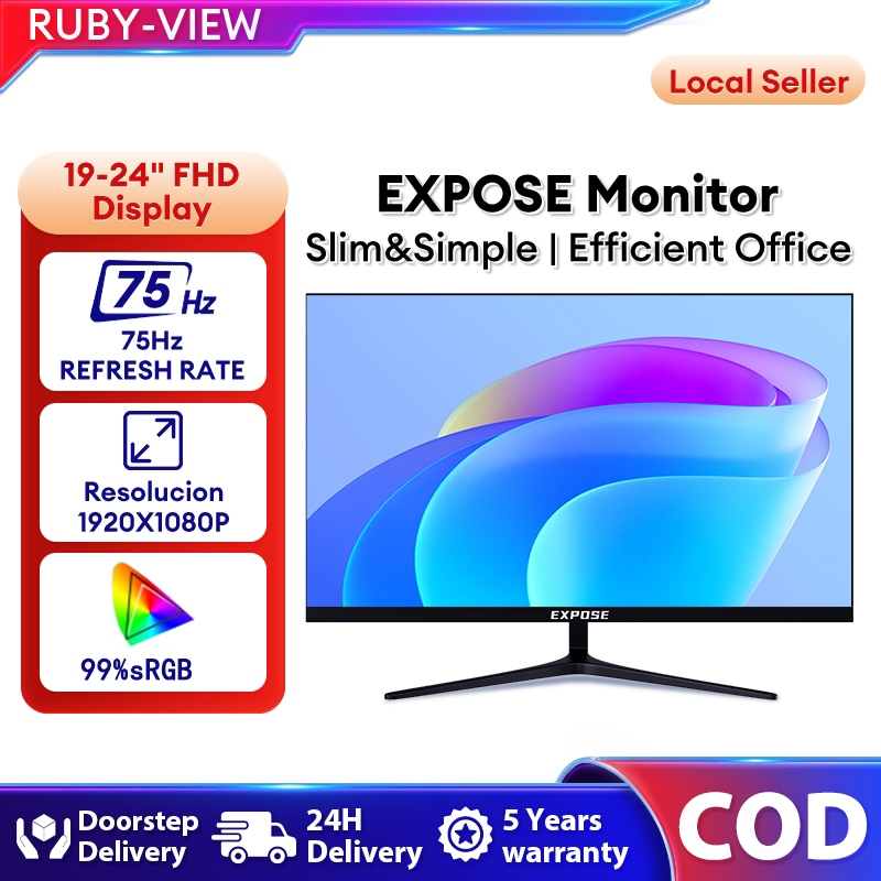 RUBY Monitor 24 Inch 1080P 75HZ IPS FHD Monitor PC 19 Inch 22 Inch ...