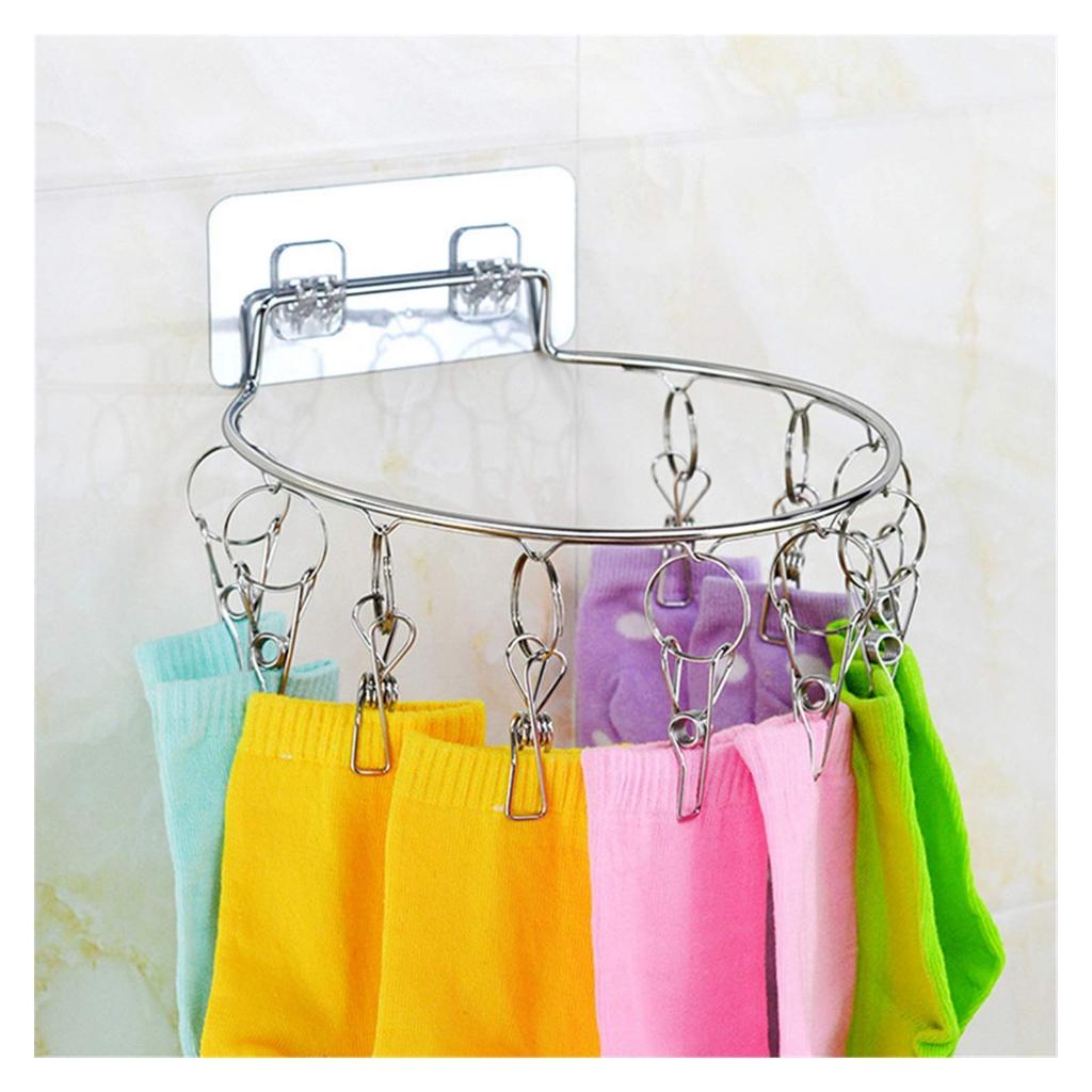UG Wall-Mounted Stainless Steel Clothespin Drying Rack with 10 Clip ...
