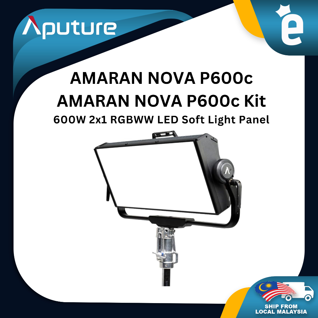 Aputure AMARAN NOVA P600c/NOVA P600c Kit 600W RGBWW 2x1 LED Soft Light Panel with Barndoors and ...