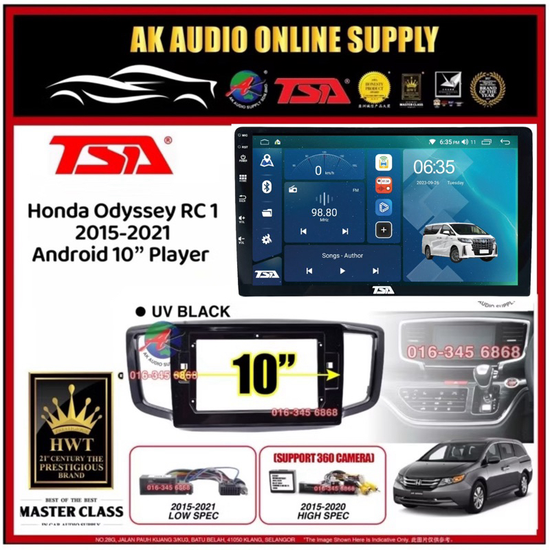 818 2+32GB TSA Honda Odyssey RC1 2015 - 2021 Android 10'' inch DSP/QLED ...
