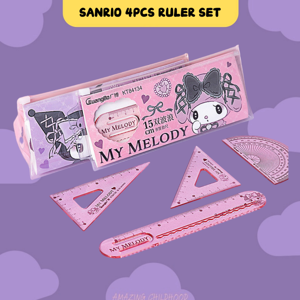 Melody/Kuromi 4PCS Ruler Set 15CM (READY STOCK) | Shopee Malaysia