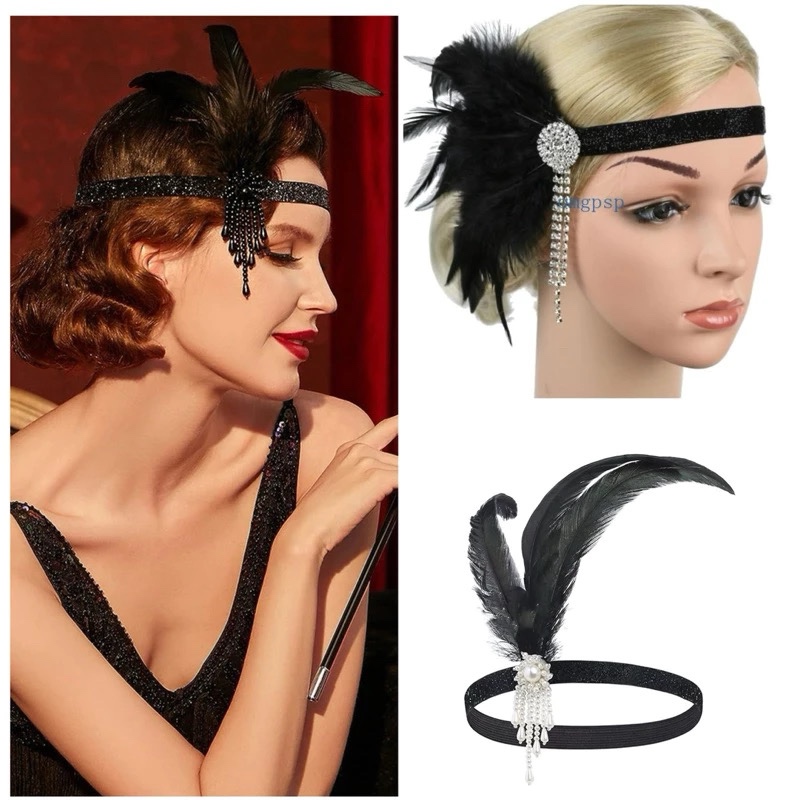 1920s Flapper Headpiece Roaring 20s【Feather Headband 】Roaring 20s ...