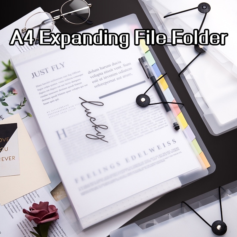 A4 Transparent File Folder 8/12 Pockets A4 Expanding File Folder ...
