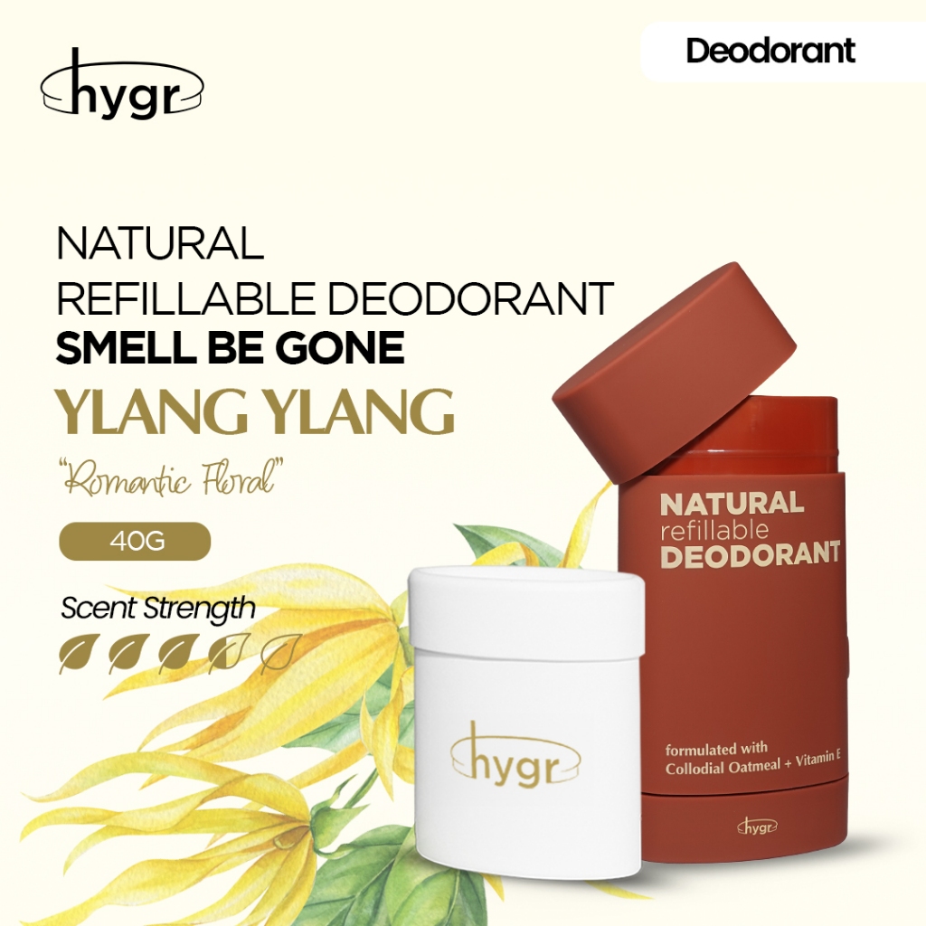 hygr Natural Refillable Deodorant Stick - Ylang Ylang (40g) | Shopee ...