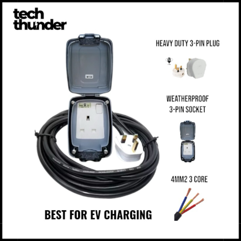 Extension Cable for Portable EV Charger / EV Charging / Industrial Fan / Heavy Duty Power Tools ...